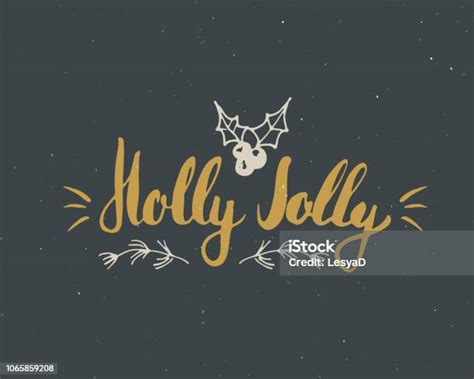 메리 크리스마스 붓글씨 레터링 홀리 졸리입니다 인쇄 상의 인사 디자인입니다 휴일 인사말에 대 한 서 예 글자입니다 손으로 그린