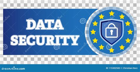 Data Security Privacy Shield Logo With Padlock Stock Vector
