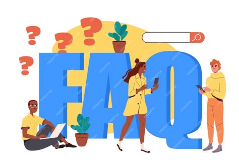 Premium Vector People With Faq Answers To Frequently Asked Questions Men And Women With