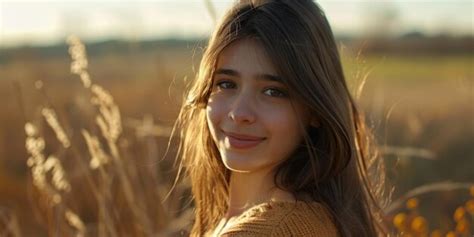 A Woman Stands In A Field Of Tall Grass Premium Ai Generated Image