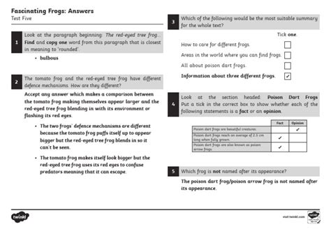 5 For 5 Reading Test 5 Answers Pdf Frog