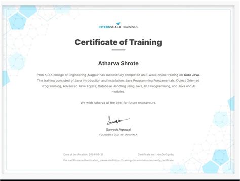 Atharva Shrote On Linkedin Java Programming Internshala Learning Newskills