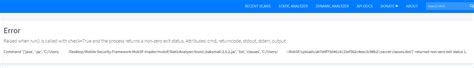 Returned Non Zero Exit Status 1 · Issue 1780 · Mobsfmobile Security