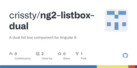 Github Crisstyng2 Listbox Dual A Dual List Box Component For Angular 6