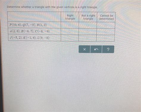 Solved Determine Whether A Triangle With The Given Vertices