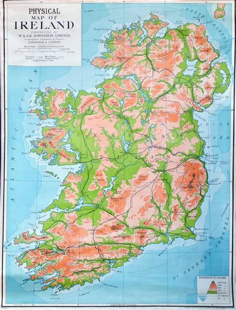 Ireland Physical Features Map