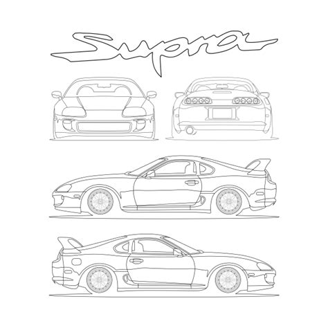 Toyota Supra Mk Iv Blueprint Stance Supra T Shirt Teepublic