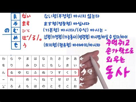일본어 동사 구별하기 1그룹2그룹3그룹 동사】 주먹쥐고 손가락으로 쉽게 외우는 5단 활용하는 1그룹 동사를 내가 나한테 알려주기