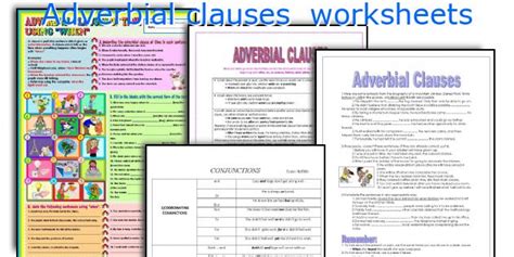 English Teaching Worksheets Adverbial Clauses