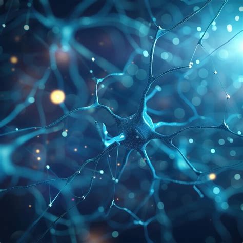 Premium Photo Abstract Image Of Neural Connections On Blue Background