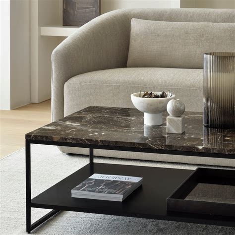 Stone Rectangular Marble Coffee Table Dark Emperador Artofit