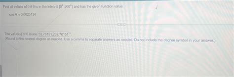 Solved Find all values of θ if θ is in the interval Chegg com