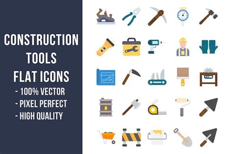 Premium Vector Construction Tools Flat Multicolor Icons