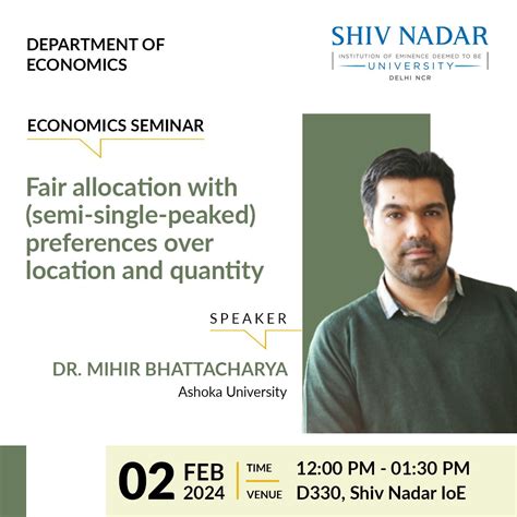Economicsseminar Seminar Shivnadarioe Shiv Nadar Ioe Department Of Economics