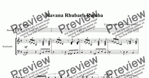 Havana Rhubarb Rumba For Two Bassoons And Piano Sheet Music Pdf File