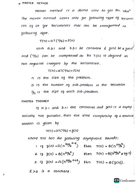 Master Theorem In Recurrence Daa Pdf
