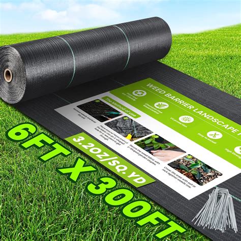 6x300ft Weed Barrier Landscape Fabric Heavy Duty 32oz