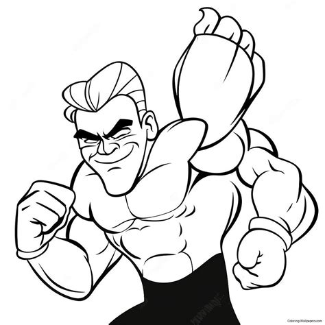 Johnny Bravo Flexing Muscles Coloring Page 37304 29495