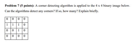 Solved Problem Points A Corner Detecting Algorithm Is Chegg Com