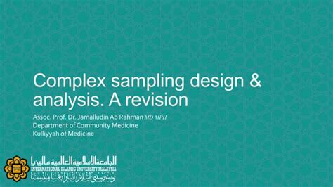 Complex Sampling Design And Analysis Pptx