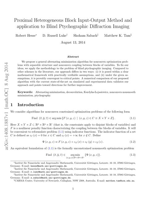 Pdf Proximal Heterogeneous Block Implicit Explicit Method And