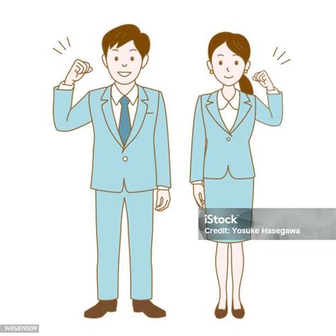 배짱이 있는 남성과 여성 사무원들이 포즈를 취하고 있다 귀여운에 대한 스톡 벡터 아트 및 기타 이미지 귀여운 남자 남자