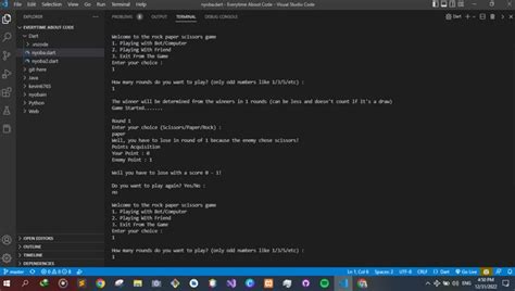 A Rock Paper Scissors Game In Darts Cli Based And Implement Oop