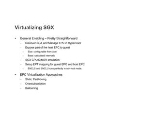 XPDDS17 Introduction To Intel SGX And SGX Virtualization Kai Huang Intel PDF