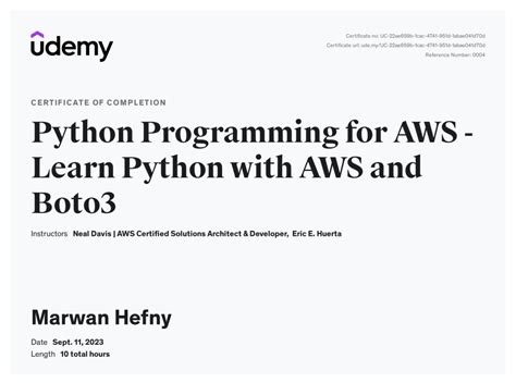 Marwan Hefny On Linkedin Udemy Course Completion Certificate