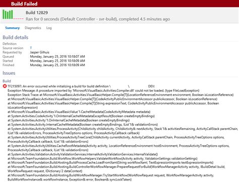 Visual Studio 2015 Team Build Xaml Fails With Error Tf215097
