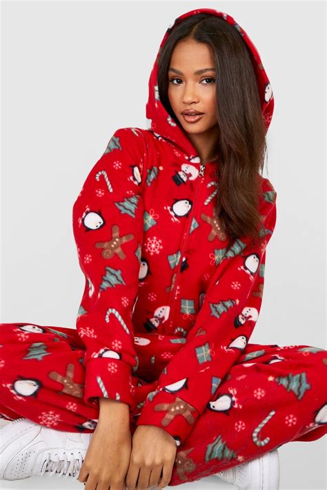 Christmas Novelty Print Onesie Boohoo Uk