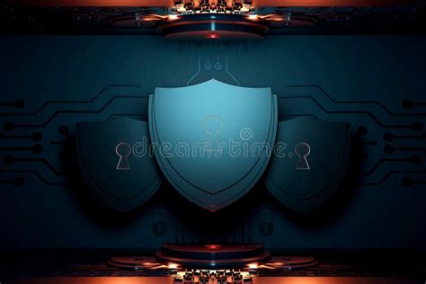Protection Network Security Computer And Safe Your Data Concept Stock Illustration