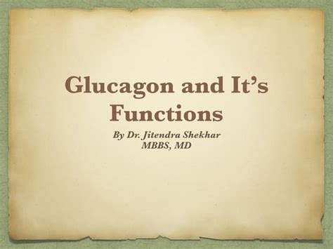 Glucagon And Its Functions Pdf