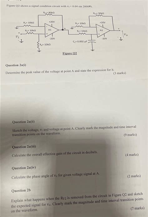 Solved Figure Q2 ﻿shows A Signal Condition Circuit With