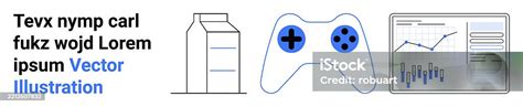 블로그 게임 컨트롤러 및 분석 요소를 특징으로 하는 다재다능한 벡터 일러스트레이션 Brand Name Video Game에 대한