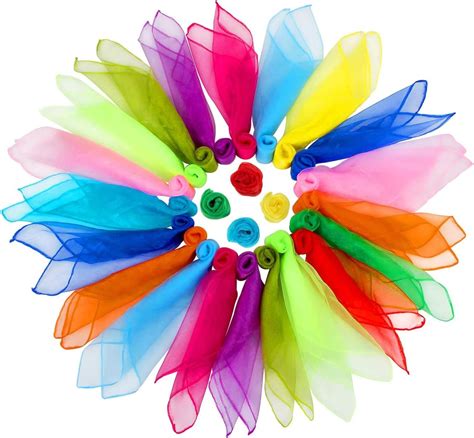 Square Dance Scarves 24 Pcs Juggling Scarf Props Magic