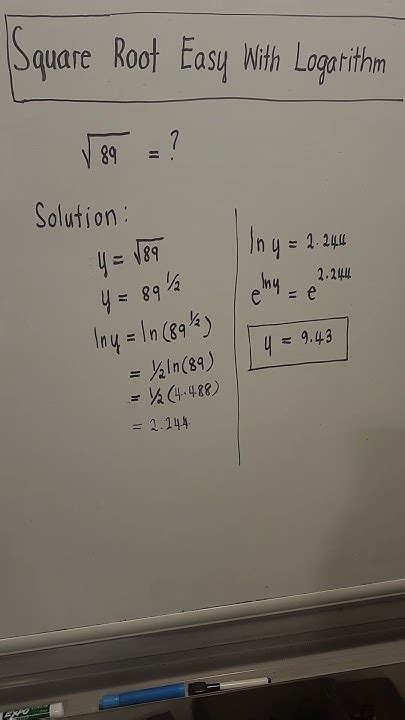 Square Root Easy With Logarithm Profdavidjdelosreyes Squareroot