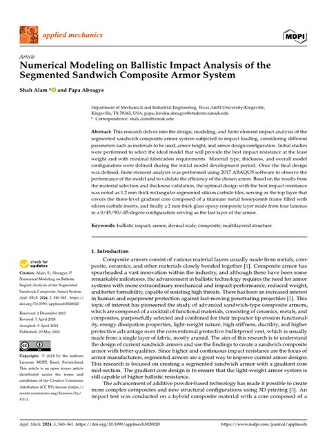 Numerical Modeling On Ballistic Impact Analysis Of The Segmented