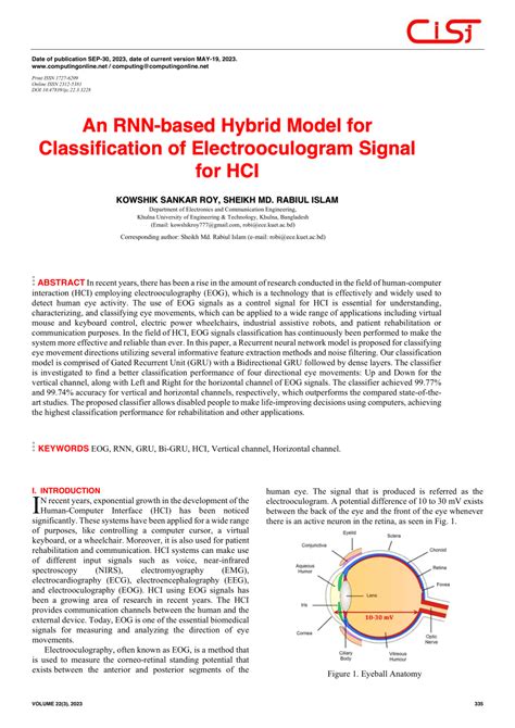 Pdf An Rnn Based Hybrid Model For Classification Of Electrooculogram