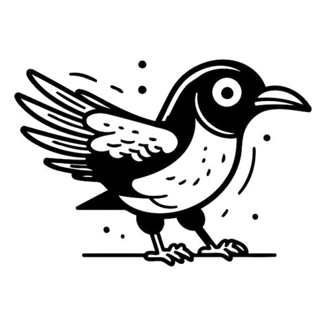 Premium Vector Cute Black And Orange Bird Vector Illustration