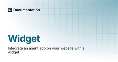 Widget Documentation