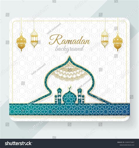 Islamic Ramadan Eid Card Design Golden Stock Vector Royalty Free