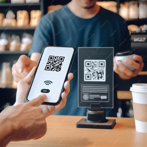 Premium Ai Image Hands And Phone Closeup Scanning Qr Code On Mobile Phone Paying In