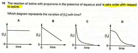 Zeroth Order Reaction 1 Half Lives And Initial Concentration Of A