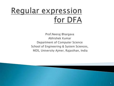 Regular Expression For Dfa Pptx