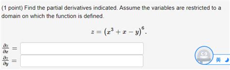 Solved Point Find The Partial Derivatives Indicated Chegg