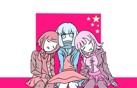 Two Sleepy Girls And Confused Miaya By ハネポッポ R Danganronpa