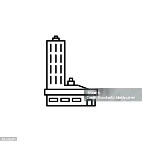 건물 개요 아이콘입니다 Ui와 Ux 웹사이트 또는 모바일 응용 프로그램에 대 한 건물의 간단한 개요 벡터 0명에 대한 스톡 벡터