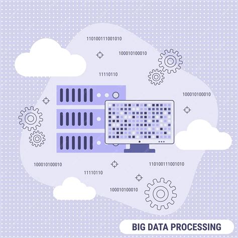 Premium Vector Big Data Processing Flat Design Style Vector Concept