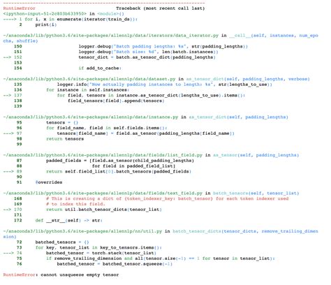 Cannot Unsqueeze Empty Tensor · Issue 2660 · Allenaiallennlp · Github